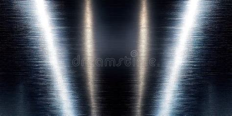 Shiny Metallic Surface With Light Reflections In A Dark Environment Stock Image Image Of