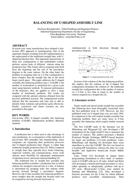 Pdf Balancing Of U Shaped Assembly Line Pdf Balancing Of U Shaped Assembly Line