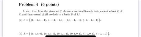 Solved Problem Points In Each Item From The Given Set Chegg Com