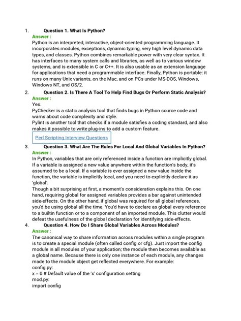 Python Interview Questions 1 Pdf Python Programming Language Class Computer Programming