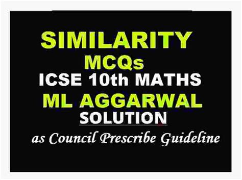 Ml Aggarwal Similarity Mcqs Class 10 Icse Maths Solutions Icsehelp