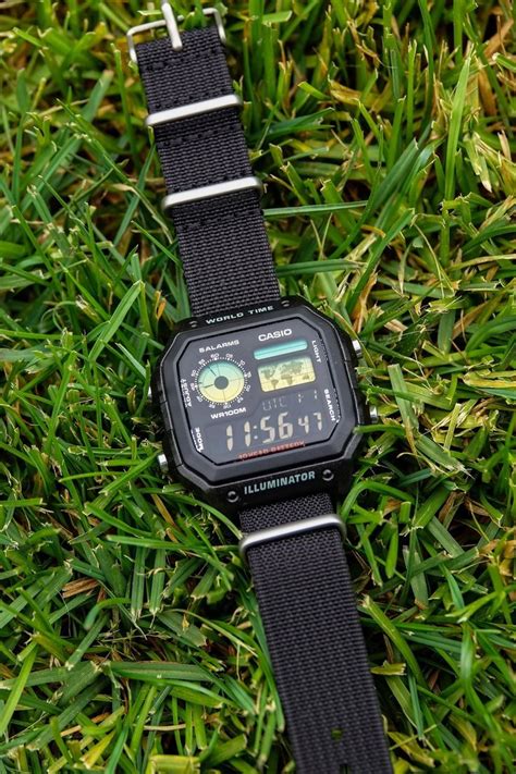 Custom Casio Mod Royale Ae 1200 Black Forest Royale Digital Watch Black Screen Handmade T