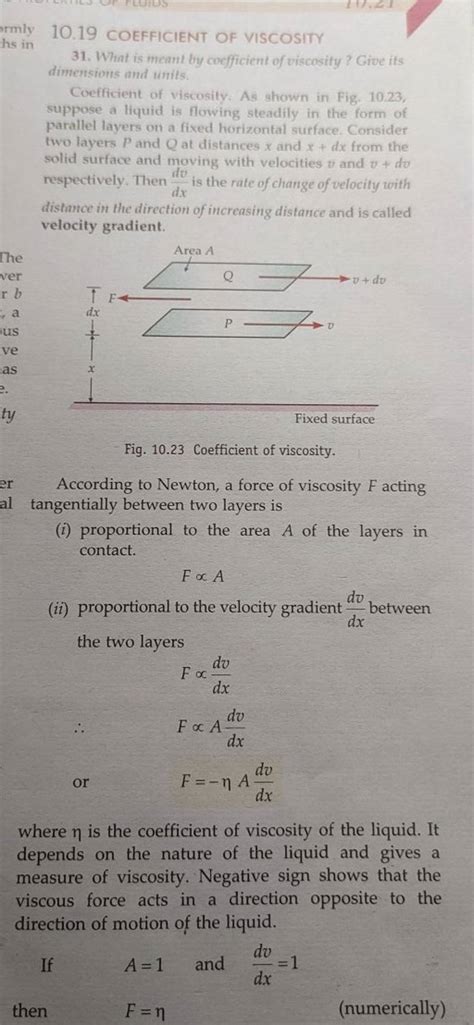 10 19 COEFFICIENT OF VISCOSITY31 What Is Meant By Coefficient Of Viscos