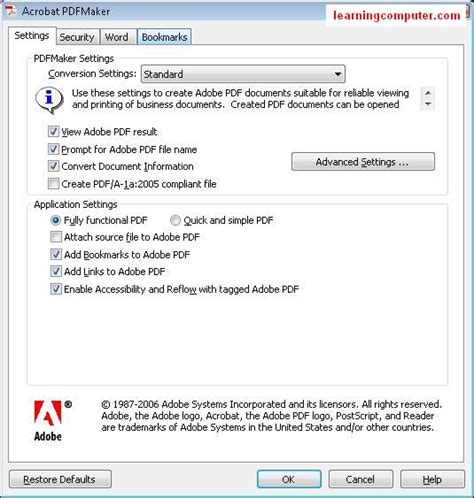 Microsoft Word Acrobat Tab