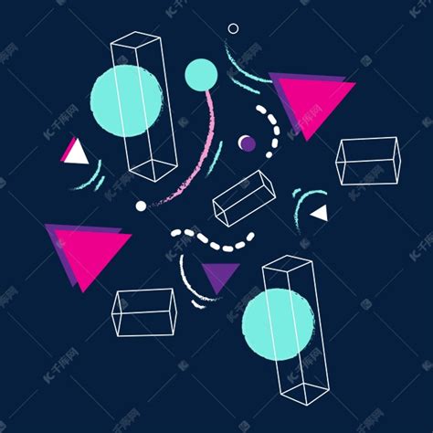 简约炫酷多边形孟菲斯免扣图案素材图片免费下载 千库网
