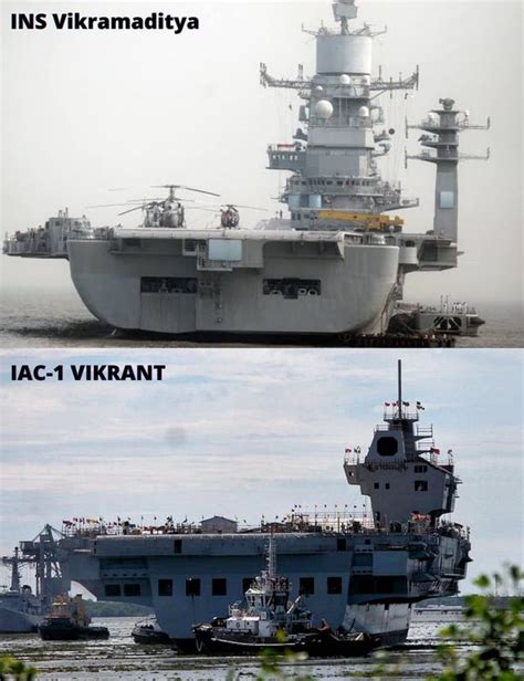 Comparison Ins Vikramaditya Vs Ins Vikrant From The Back Indiandefense