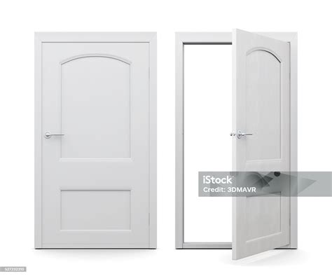 개방 및 폐쇄 문 흰색 배경에 분리된 3d 렌더링 0명에 대한 스톡 사진 및 기타 이미지 0명 가구 가정의 방 Istock