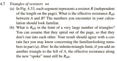 Solved 4 7 Triangles Of Resistors A In Fig 4 33 Each Chegg Com