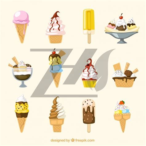 دانلود وکتور انواع تصاویر بستنی دانلود رایگان فایل لایه باز، Psd