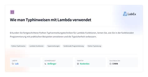 Wie Man Typhinweisen Mit Lambda Verwendet Labex