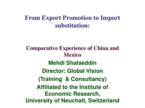 PPT From Export Promotion To Import Substitution PowerPoint Presentation ID