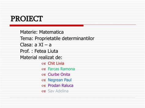 Ppt Proprietatile Determinantilor Powerpoint Presentation Free