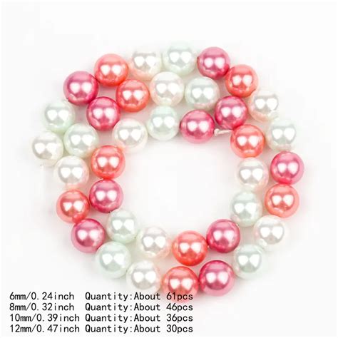 6 8 10 12 мм цветна кръгла имитация на перла от черупка Temu Bulgaria