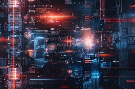 Futuristic Illustration Depicting Digital Locks Shields And Network Nodes Secured By Ai