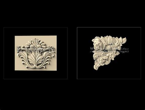 12 Floral Decor 3d Stl Panels For Cnc Machines Bas Relief Download Max Artistic Designs