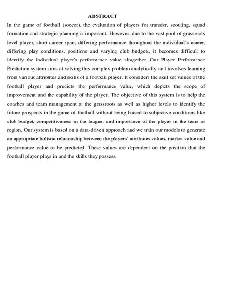Sat 60pdf Predection Of Football Players Performance Using Machine