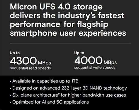 Micron Unveils Ufs 4 0 Mobile Storage Using 232 Layer Nand For Huge Bandwidth Gains Hothardware