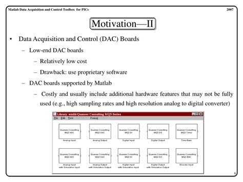 ppt development of a matlab data acquisition and control toolbox for pic microcontrollers