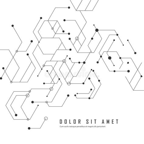 Vector Connect Lines And Dots Banner Template For Technology Stock Vector Illustration Of