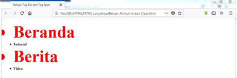 tutorial html lanjutan perbedaan atribut id dan class