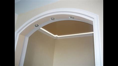 Арка из гипсокартона с точечными светильниками поклейка обоями покраска Youtube