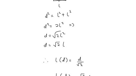 Express The Edge Length Of A Cube As A Function Of The Cube S Diagonal Length D Then Express