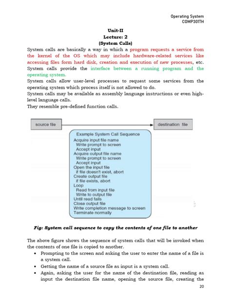 Unit Ii Lecture 2 System Calls Pdf Operating System Kernel Operating System