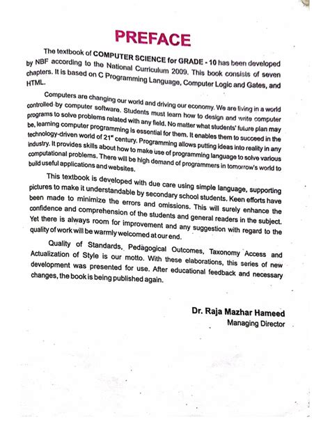 Preface Of A Computer Book Pdf