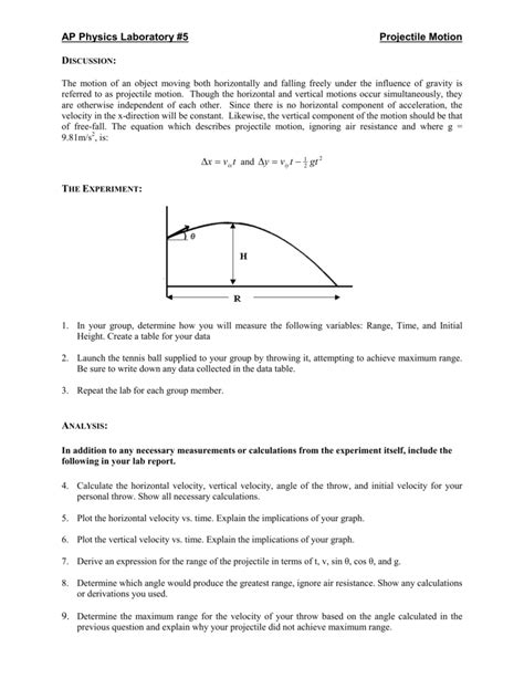 horizontally launched projectile worksheet answers — db
