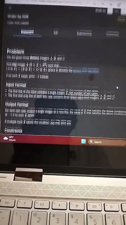 Order By Xor Codechef Contest Solution Codechef Starters 83 Youtube