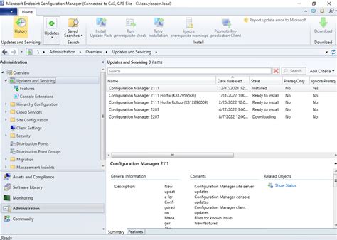 Config Manager 2203 Console Not Displaying Udpate To 2207 Microsoft Qanda