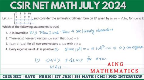 Id 704031 Solution Part B Linear Algebra Csir Net Math 2024 July