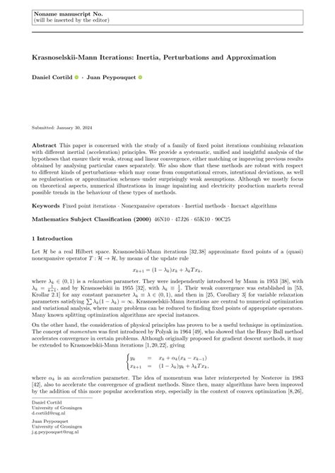 Pdf Krasnoselskii Mann Iterations Inertia Perturbations And Approximation