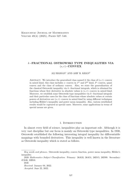 Pdf K−fractional Ostrowski Type Inequalities Via S R−convex