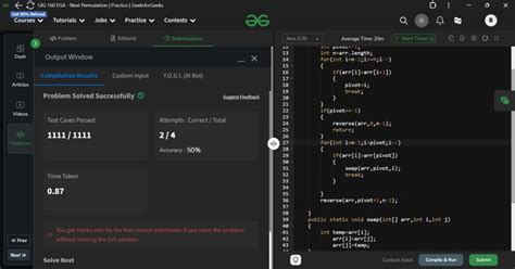 Day5 Coding Problemsolving Geeksforgeeks Dsa Nextpermutation