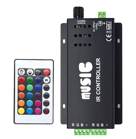 Ir Rgb Music Controller Daul Connector Metal Shell Wireless 24 Keys Ir Remote Control Music