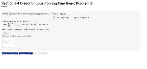 Solved Section 6 4 Discontinuous Forcing Functions Problem