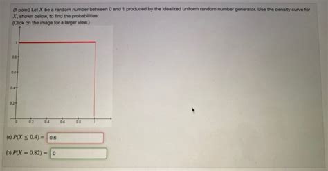 Solved 1 Point Let X Be A Random Number Between 0 And 1