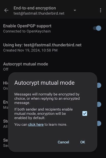 Openpgp In Thunderbird For Android How To Ndihmë Thunderbird For