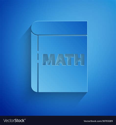 Paper Cut Book With Word Mathematics Icon Vector Image