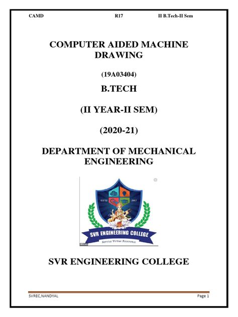 R19 Ii Btech Ii Sem Machine Drawing Pdf