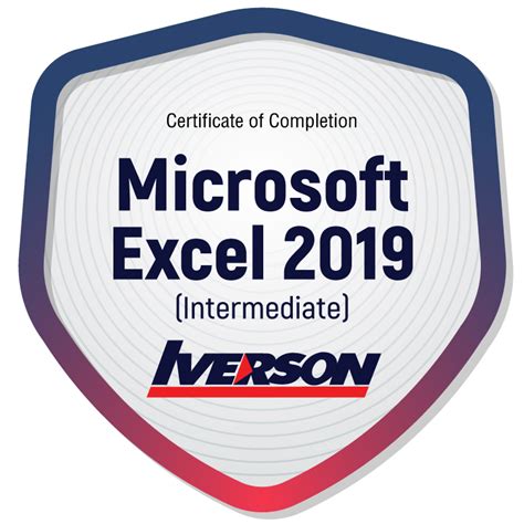microsoft excel 2019 intermediate credly