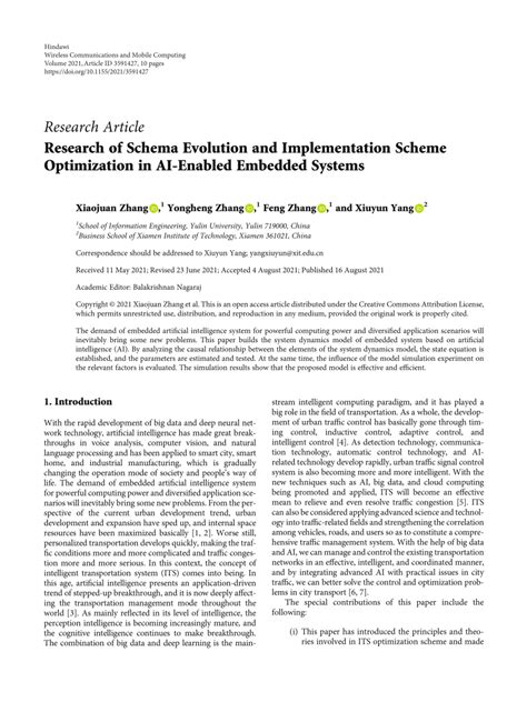 pdf research of schema evolution and implementation scheme optimization in ai enabled embedded