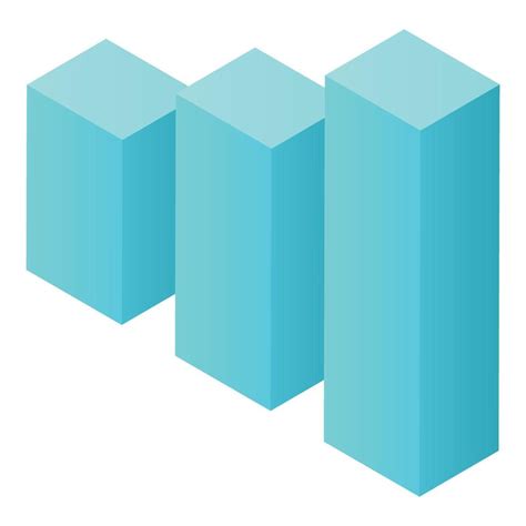 Blue Bar Graph Icon Isometric Style Vector Art At Vecteezy