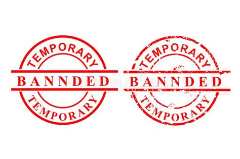 2 Style Vector Clean And Rust Red Rubber Stamp Temporary Banned Isolated On White Stock