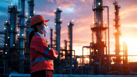 Premium Photo A Female Worker Wearing Protective Gear Stands
