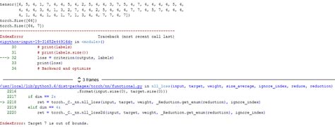 Target 7 Is Out Of Bounds Pytorch Forums