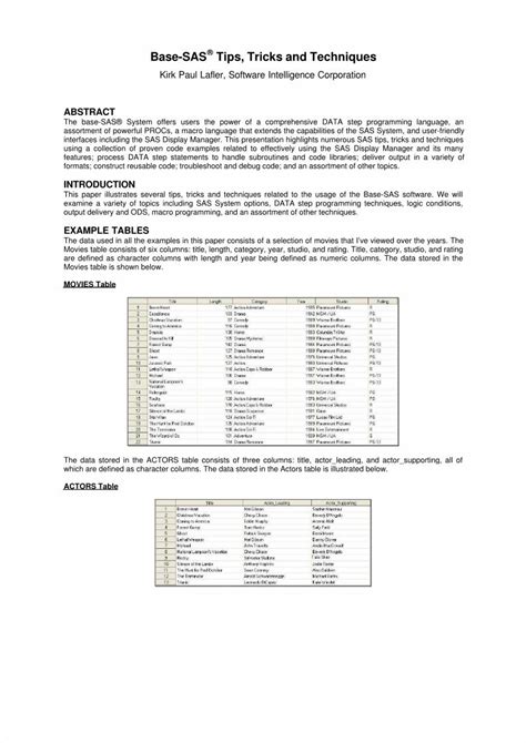 Pdf Base Sas Tips And Techniques Dokumentips