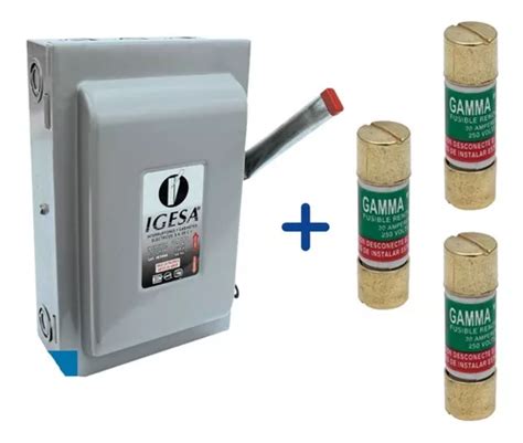 Caja Fusibles 3polos Trifasico 60a Interruptor De Seguridad
