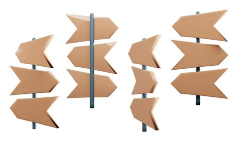 Premium Photo 3d Illustration Render Orange Path Indicator In Form Of Arrows On Stick On White